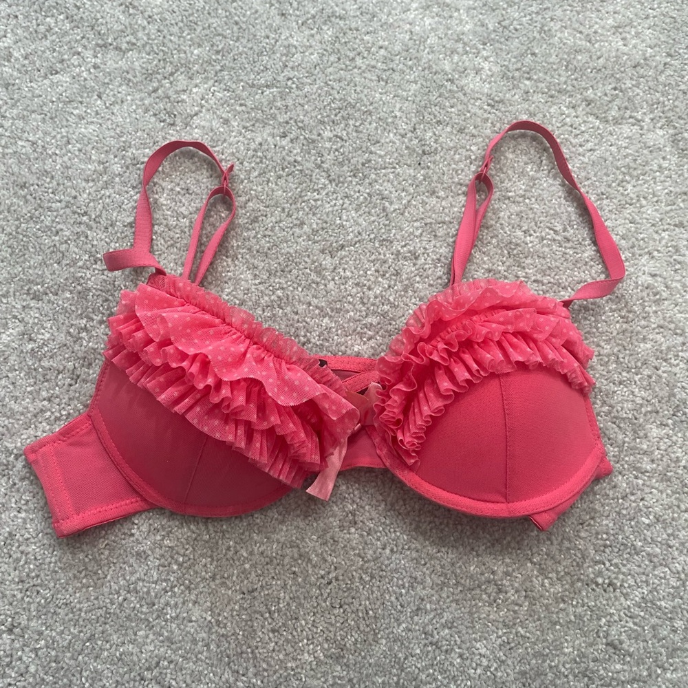 Marilyn Monroe Pink Y2k Ruffle Cute Bra - Gem